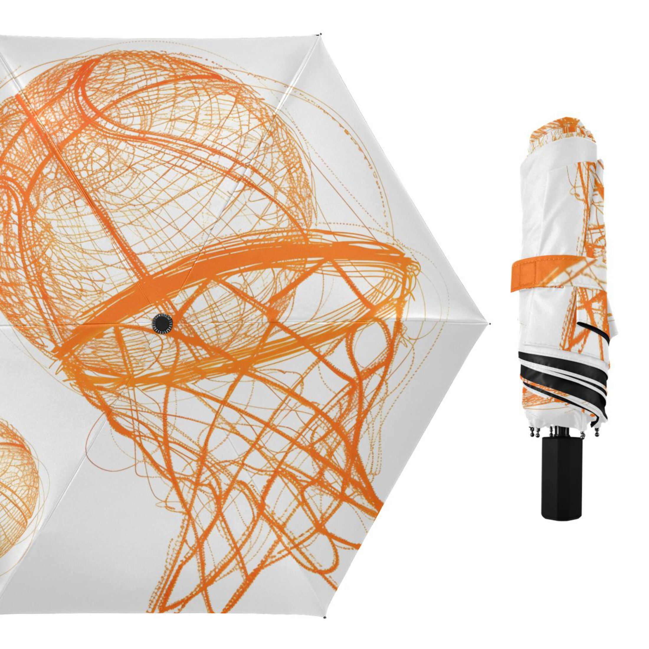 Basket and Ball Compact Sun Umbrella Windproof Travel Umbrellas for ...
