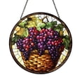Basket of Fruit Stained Glass Suncatcher Hanging for Window, Warm ...