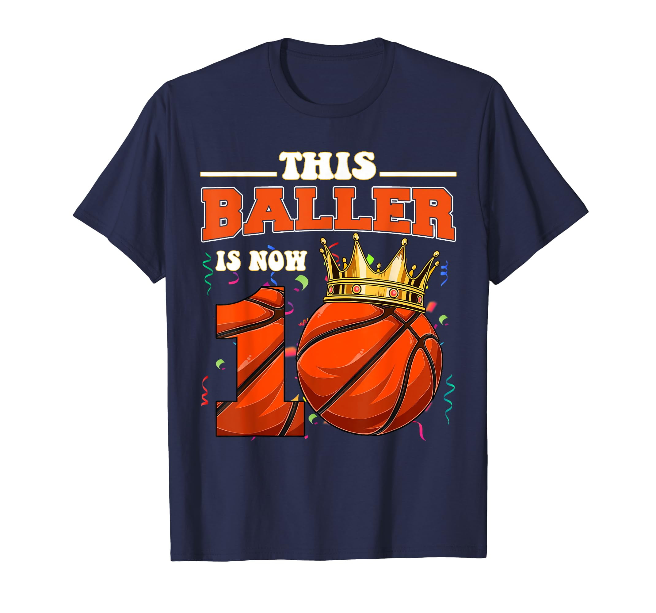 Basketball 10th Birthday Shirt Girl Boy Bball 10 Years Old T-Shirt 10th ...