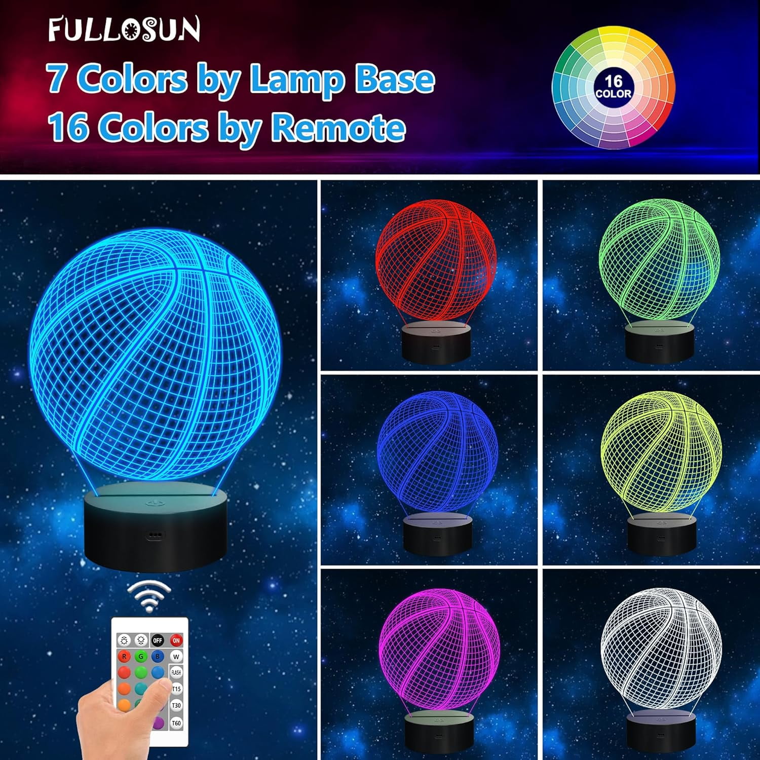 Basketball 3D Night Light Birthday Gift Lamp, Light Up Basketball Gifts ...