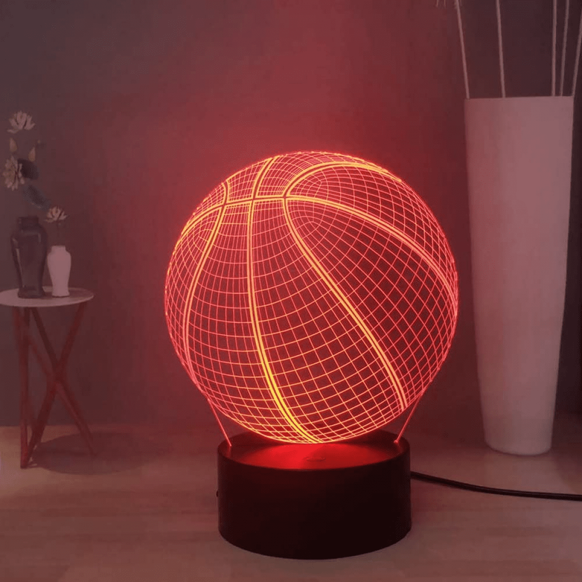 Basketball 3D Night Light, Kids Room Table Ball, 7 Colors LED Desk Lamp ...