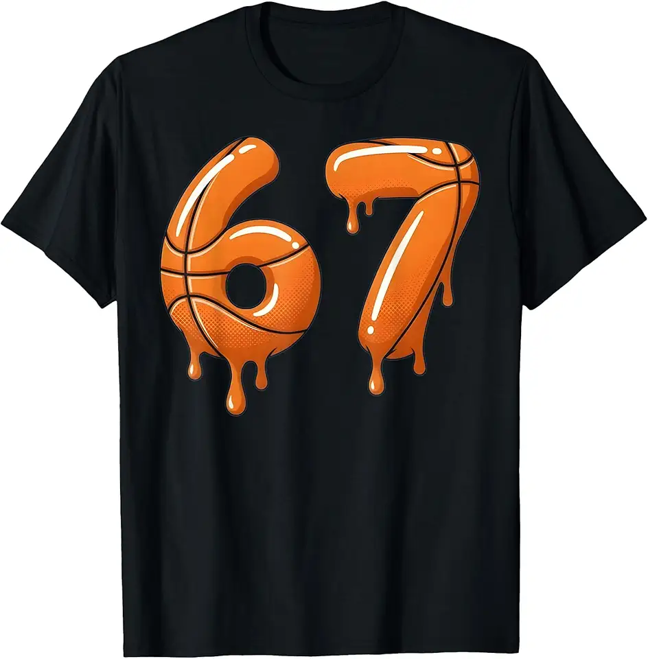 Basketball 67 Meme Funny Cool Slam Dunk for Boys Kids Youth T-Shirt ...