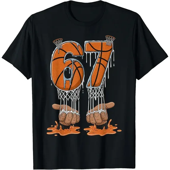 Basketball 67 Six Seven Funny Gen Alpha Meme Drip T-Shirt - Walmart.com