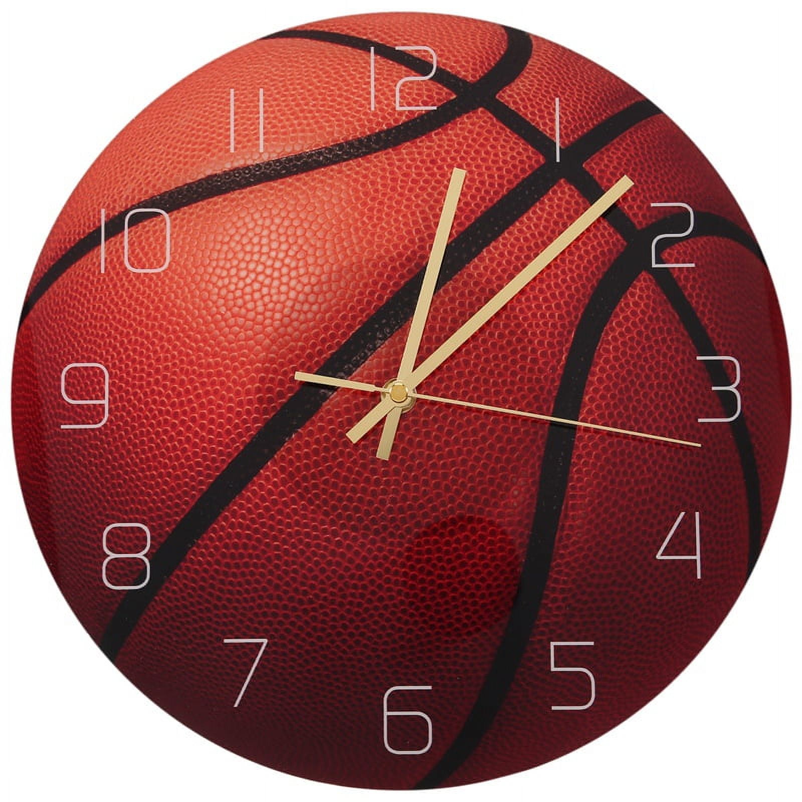 Basketball Acrylic Silent Wall Clock Bedroom Living Room Alarm Clock ...
