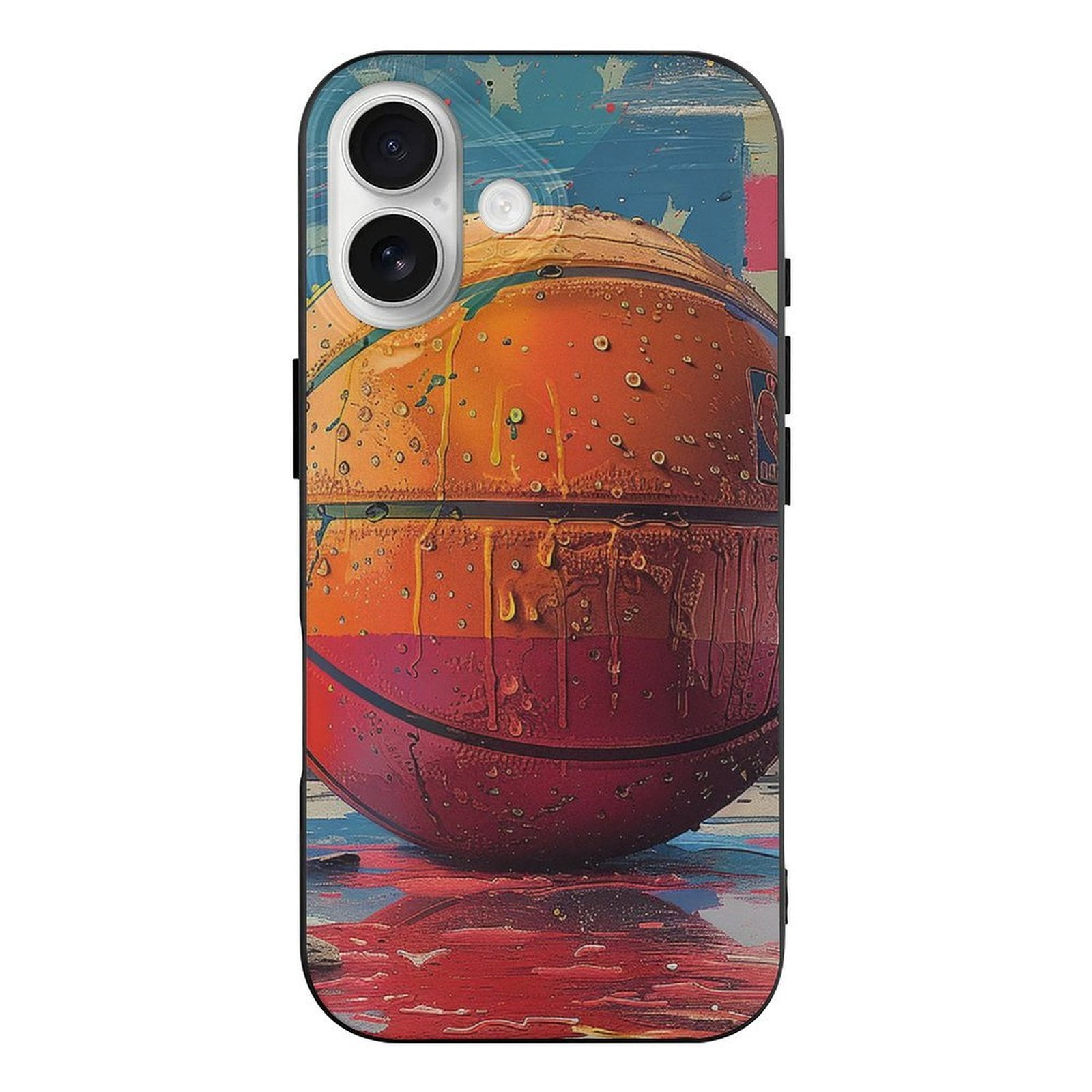 Basketball American Flag Black TPU Case for iPhone 17 Slim Shockproof ...