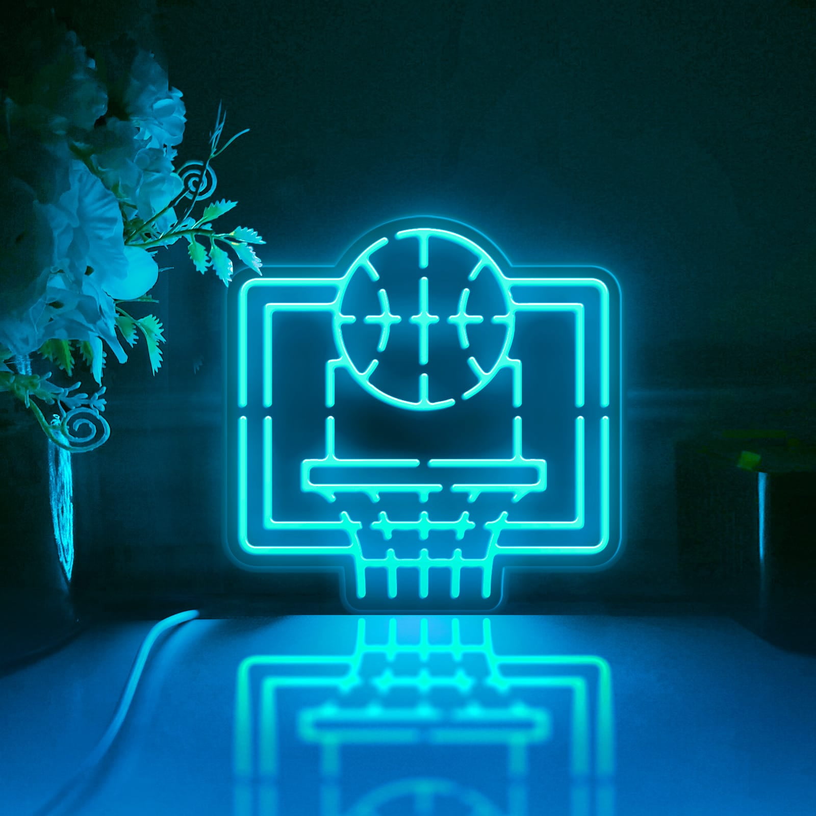 Basketball And Hoop Led Light Box, Dimmable Neon-Like Light Signs USB ...