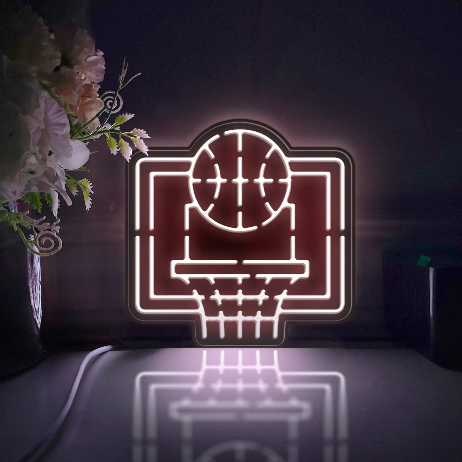 Basketball And Hoop Led Light Box, Dimmable Neon-Like Light Signs USB ...