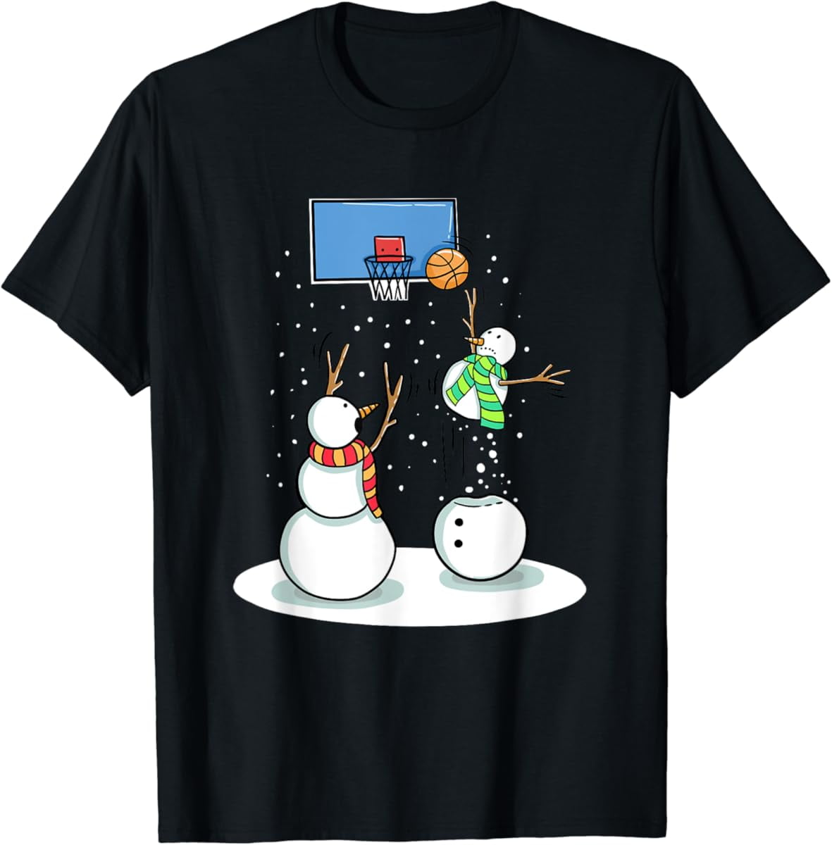 Basketball And Snowman Winter Here T-Shirt - Walmart.com