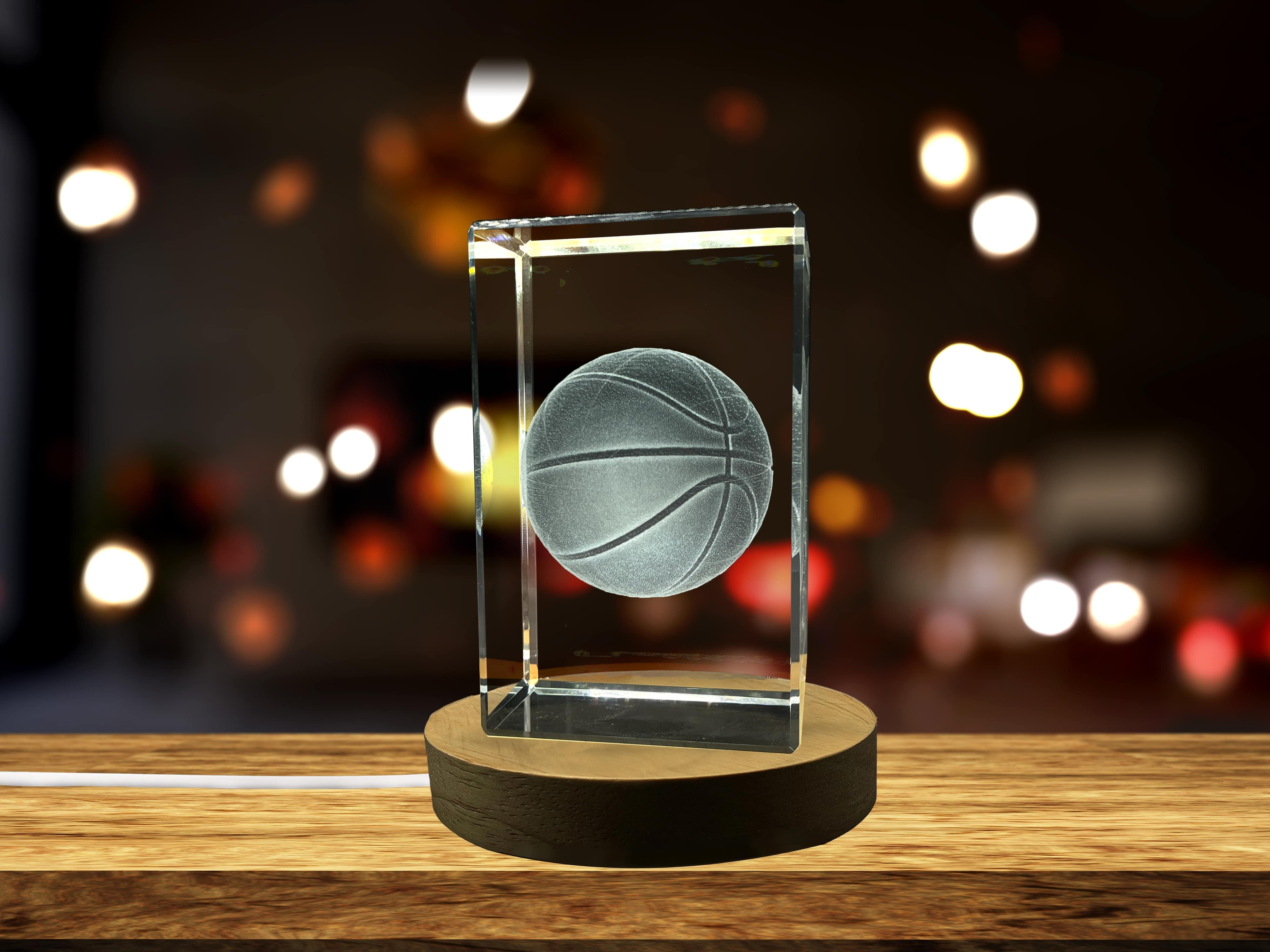 Basketball Art | 3d Engraved Crystal Keepsake | Gift/Decor| Collectible ...