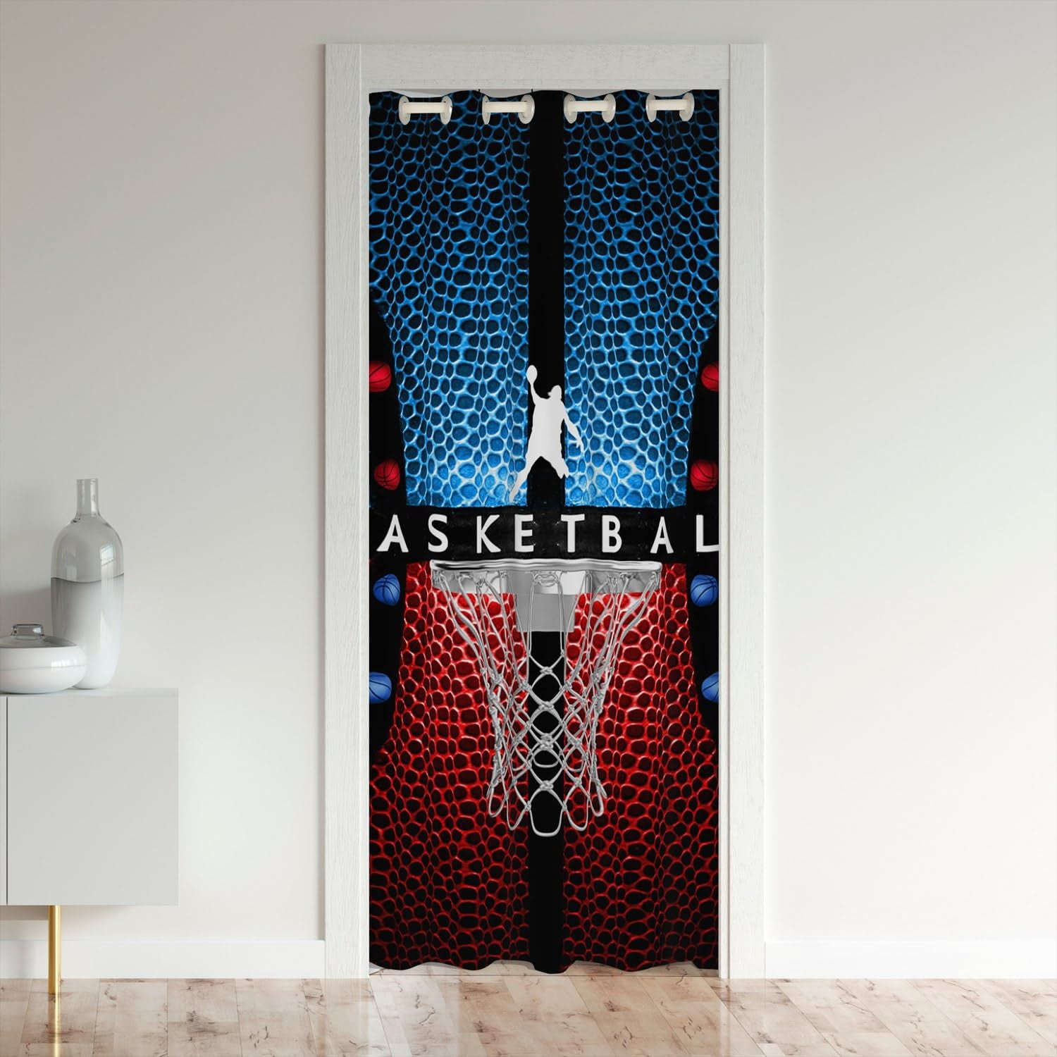 Basketball Athlete Sports Door Curtains Privacy Closet Curtain for Kids ...