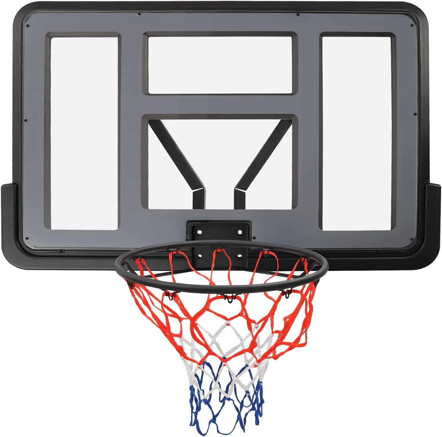 Basketball Backboard and Rim Net 44 Inch Wall Mounted Backboard & Rim ...