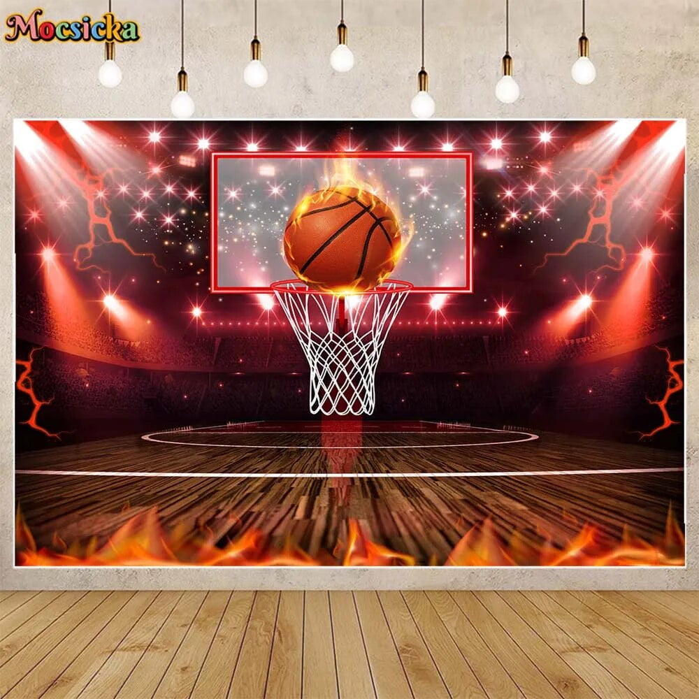 Basketball Backdrop Boy Birthday Party Decor Child Portrait Background ...