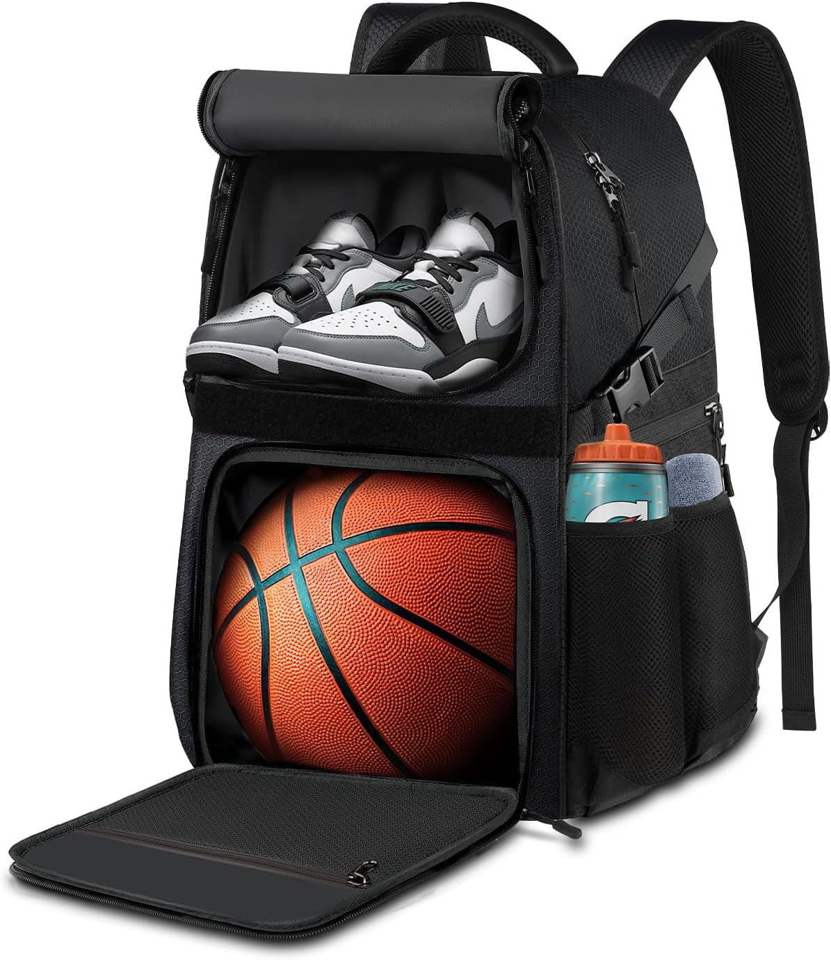 Basketball Bag Backpack with Ball Holder Shoes Compartment, Large ...