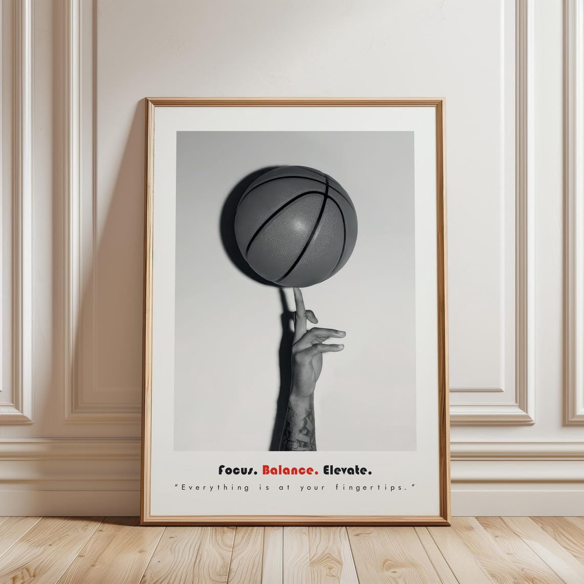 Basketball Balance Focus Motivation Minimal Sports Photo, Unframed ...