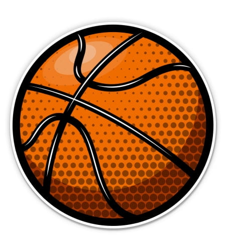 Basketball Ball - 8" Vinyl Sticker - For Car Laptop I-Pad - Waterproof ...