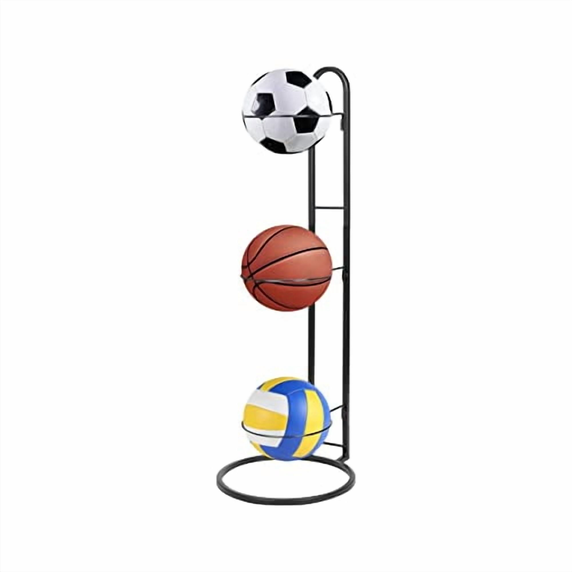 Basketball Ball Storage Rack, 3 Tier Cube Ball Storage Holder, Garage ...
