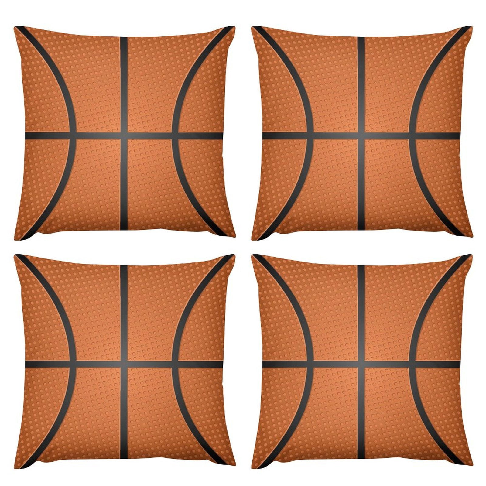Basketball Ball Texture 4 Pcs Cushion Covers Sofa Cushion Covers Short ...