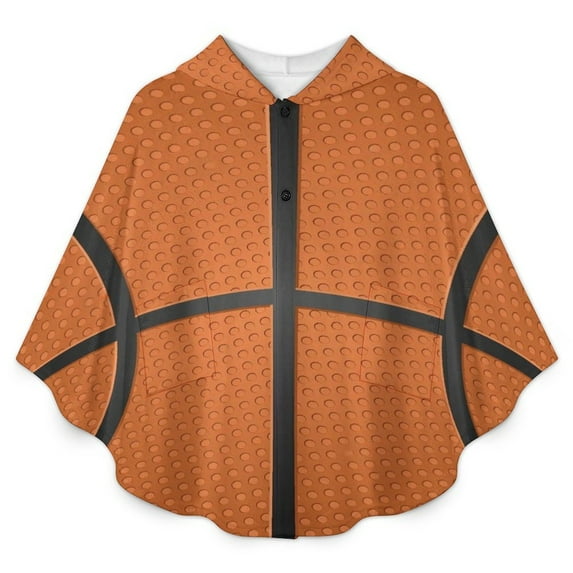 Basketball Ball Texture Blanket Oversized Wearable Hooded Blanket Warm ...