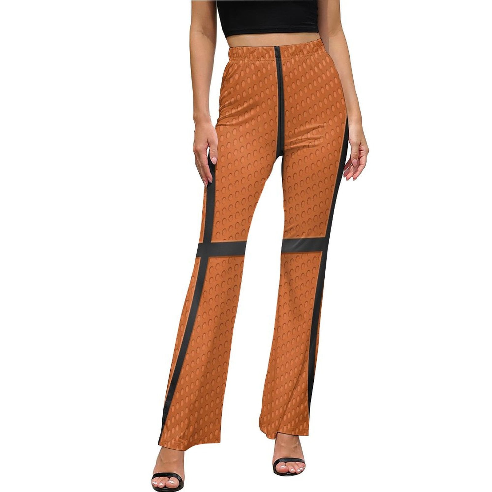 Basketball Ball Texture High Waisted Casual Flared Trousers Summer Home ...