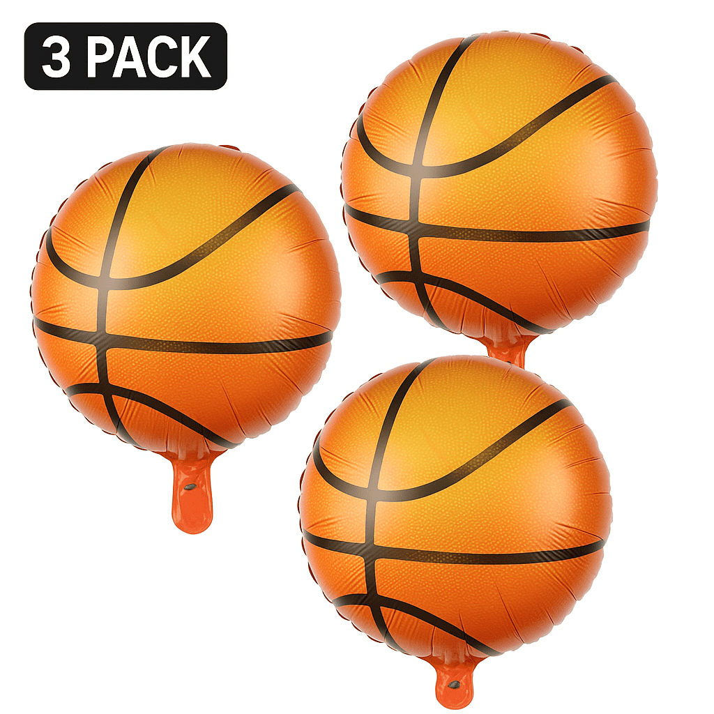 Basketball Party Balloons Orange Black 3 Pack Sports Birthday Decor ...