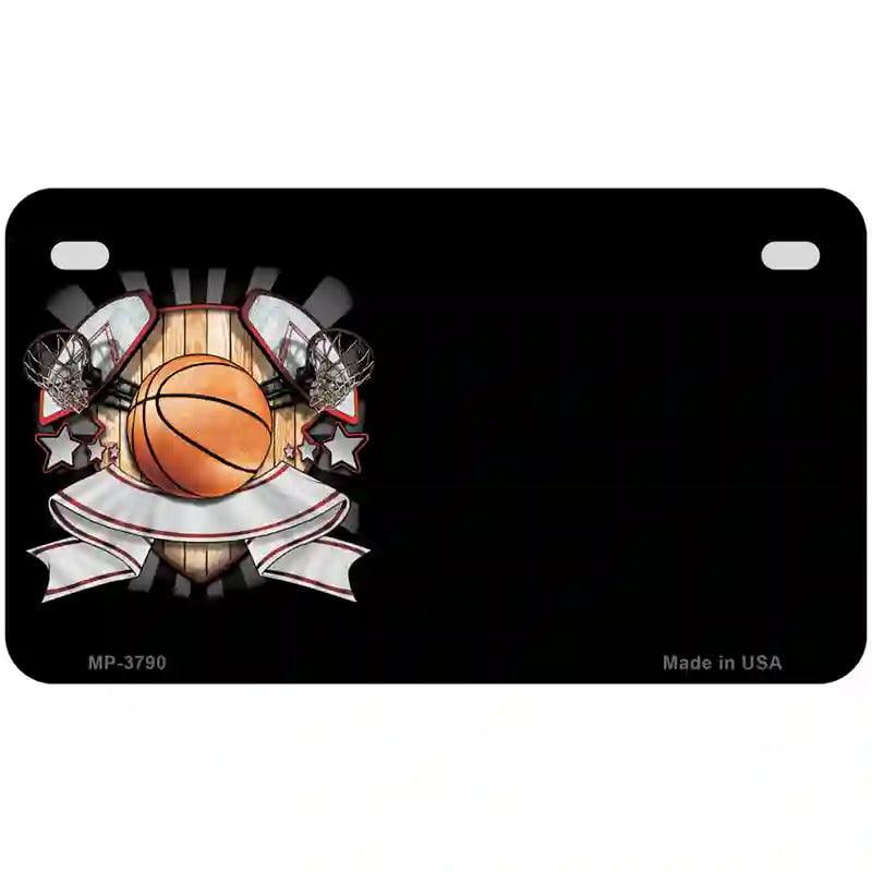 Basketball Banner Offset Metal Novelty License Plate 7" x 4" Motorcycle ...