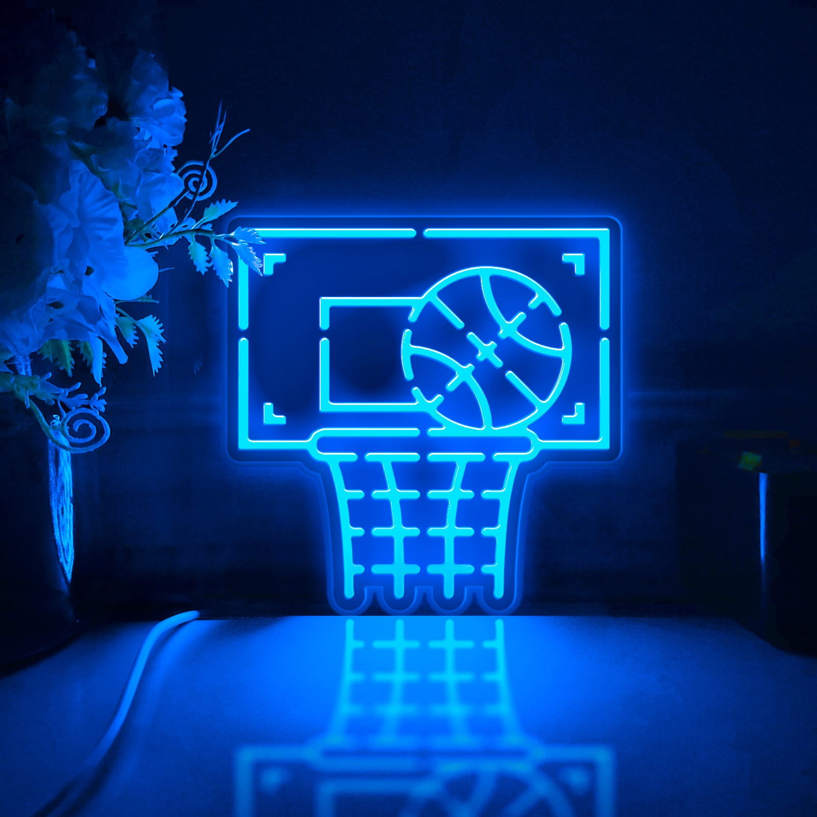 Basketball, Basketball Hoop Led Light Box, Dimmable Neon-Like Light ...