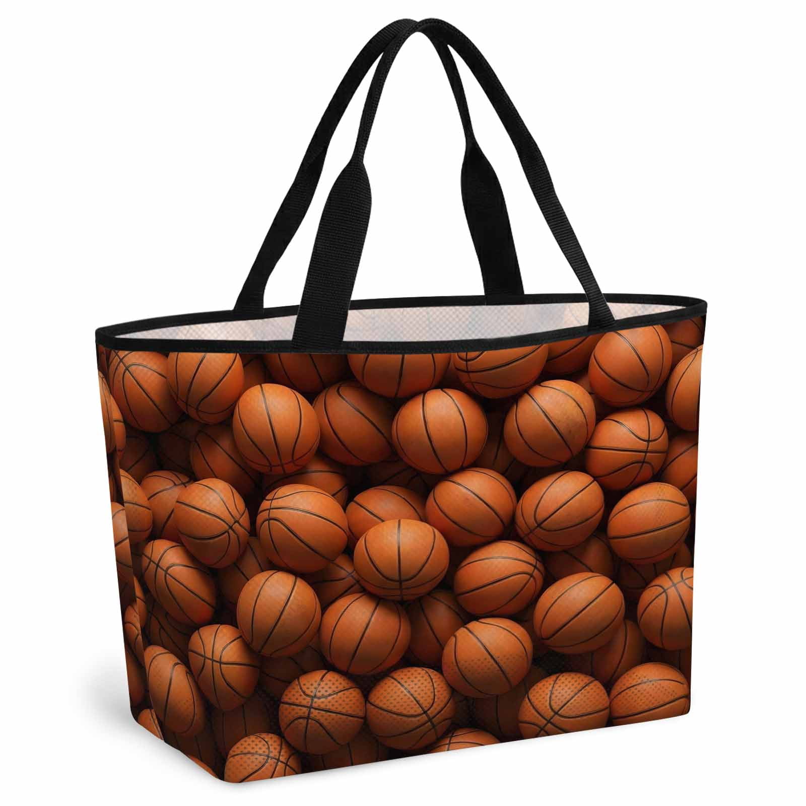 Basketball Beach Bag for Women, Large Breathable Mesh Beach Tote Bag ...