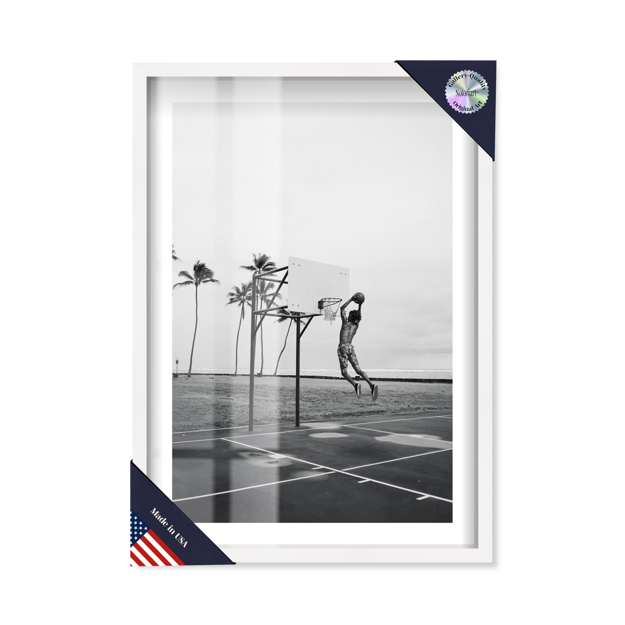 Basketball Beach Shadowbox Print Sports Framed Prints by Notoriart ...