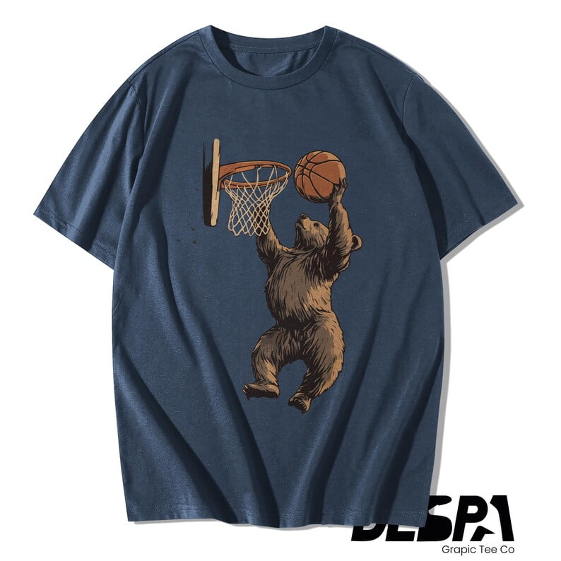 Basketball Bear Unisex T-shirt, Dunking Bear Graphic Tee, Sports ...