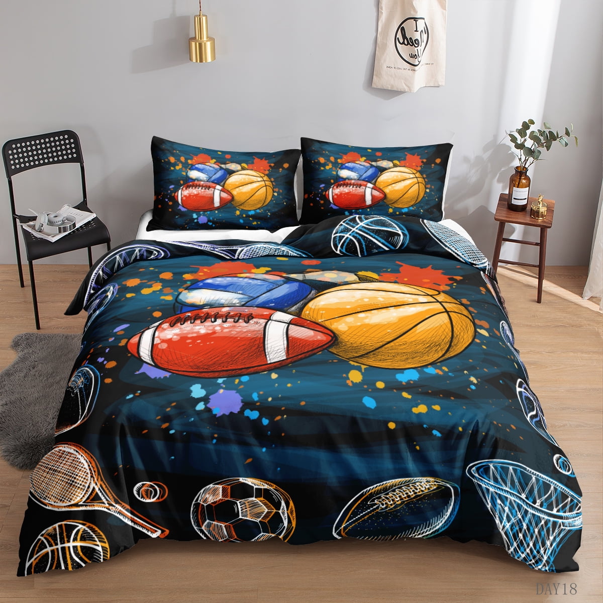 Basketball Bedding Set Full Size, Sports Basketball Bedding Boys ...