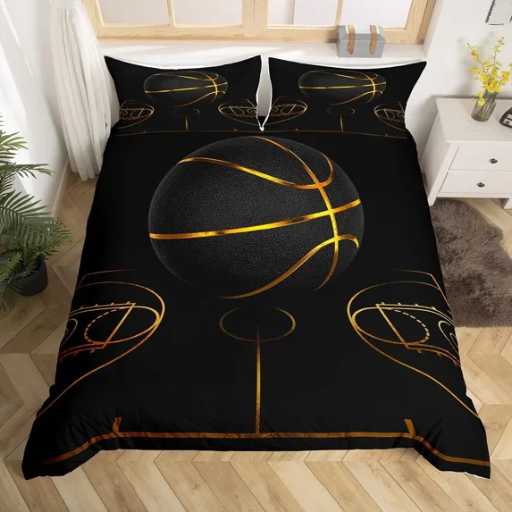 Basketball Bedding Set Kids Basketball Court Comforter Cover Set for ...