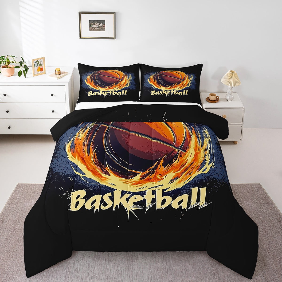 Basketball Bedding Sets King Size Sports Comforter Set Teen Ball Game ...