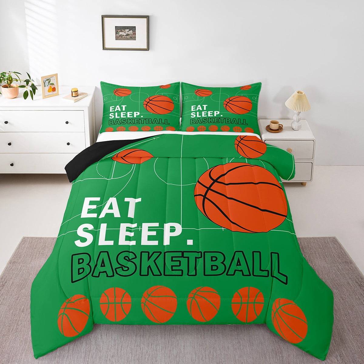 Basketball Bedding Sets Queen Size Sports Comforter Ser Basketball ...