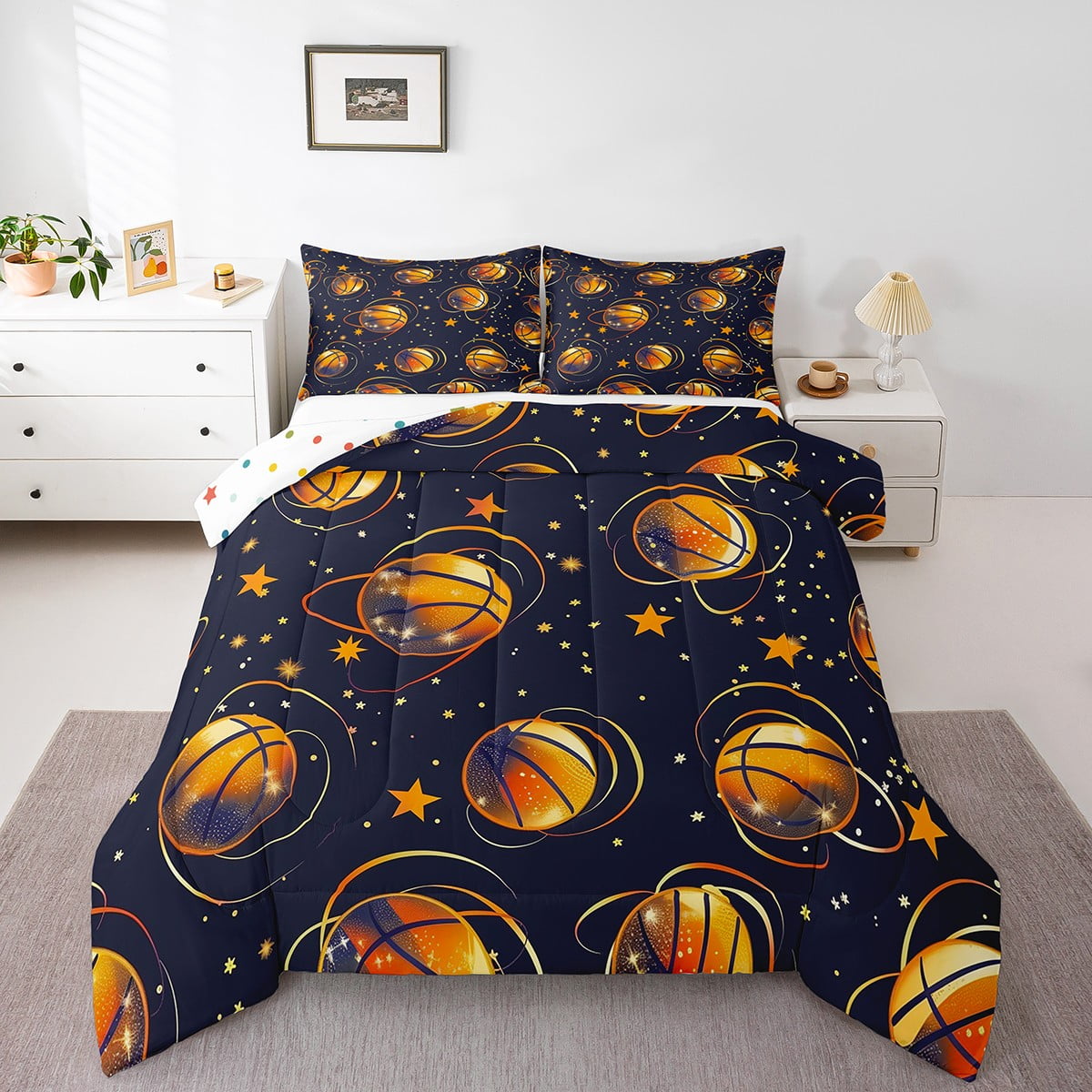 Basketball Bedding Sets Sports Comforter Set Basketball Lover Bedding ...