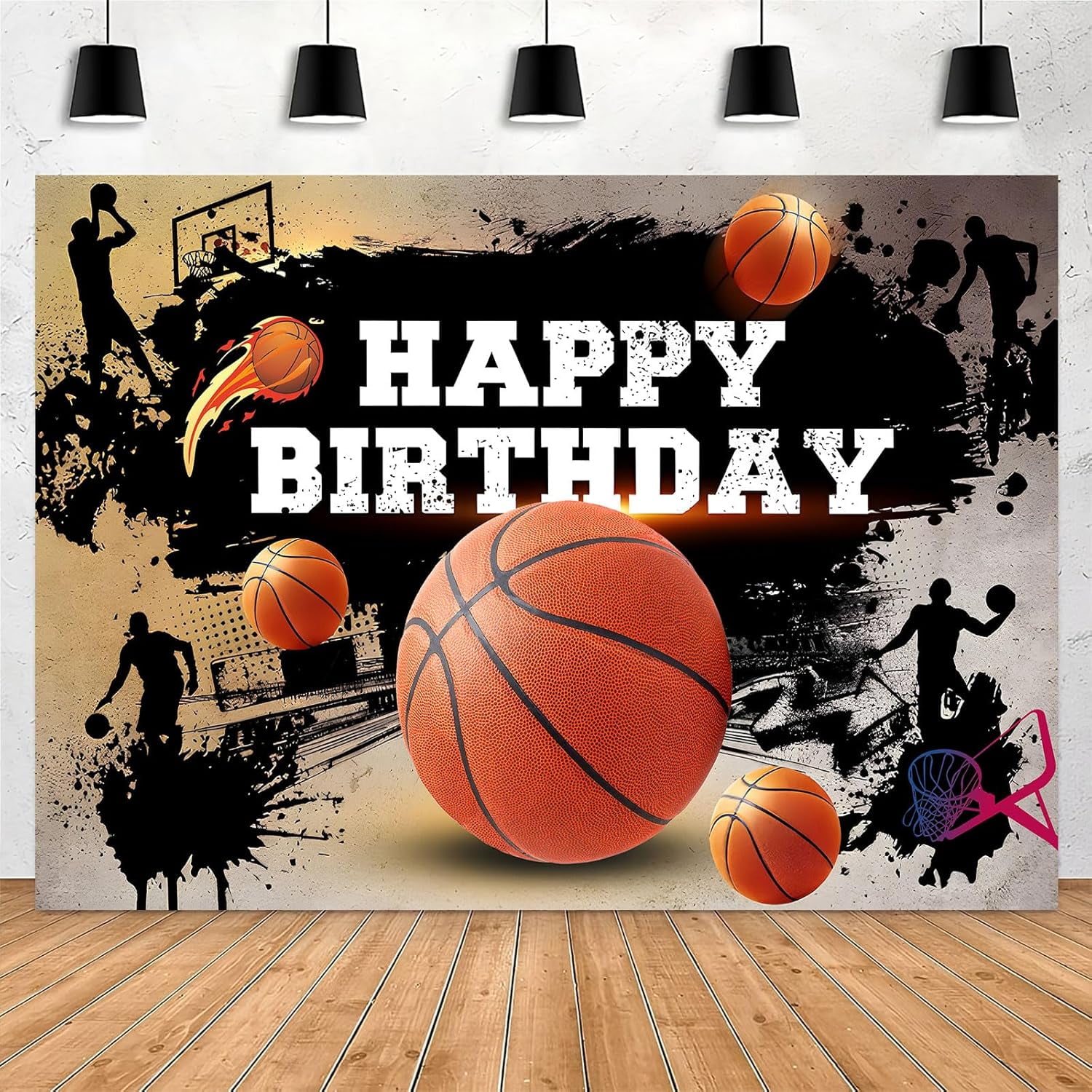 Basketball Birthday Backdrop 7x5ft Basketball Birthday Party Decoration ...