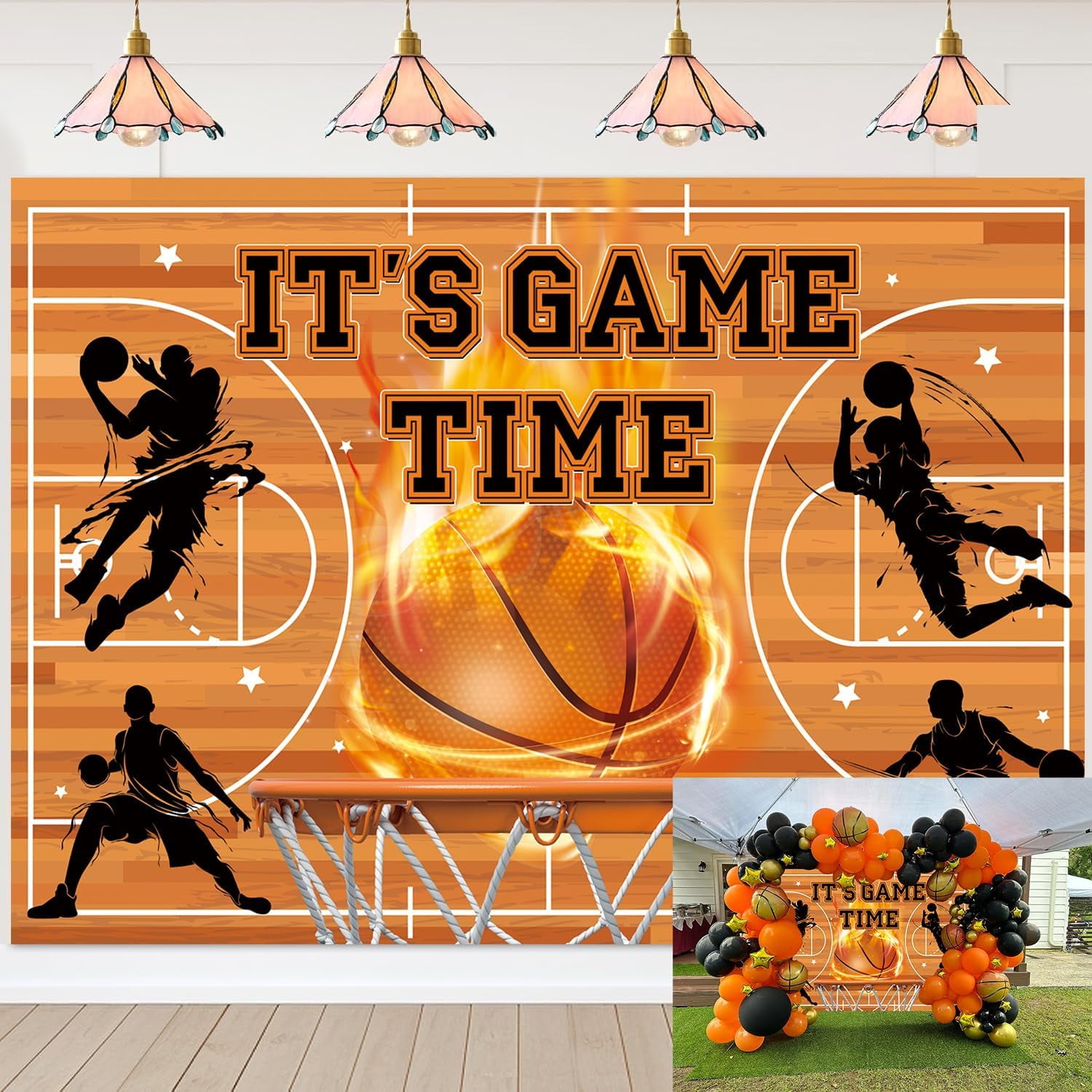 Basketball Birthday Backdrop It's Game Time Basketball Photography ...
