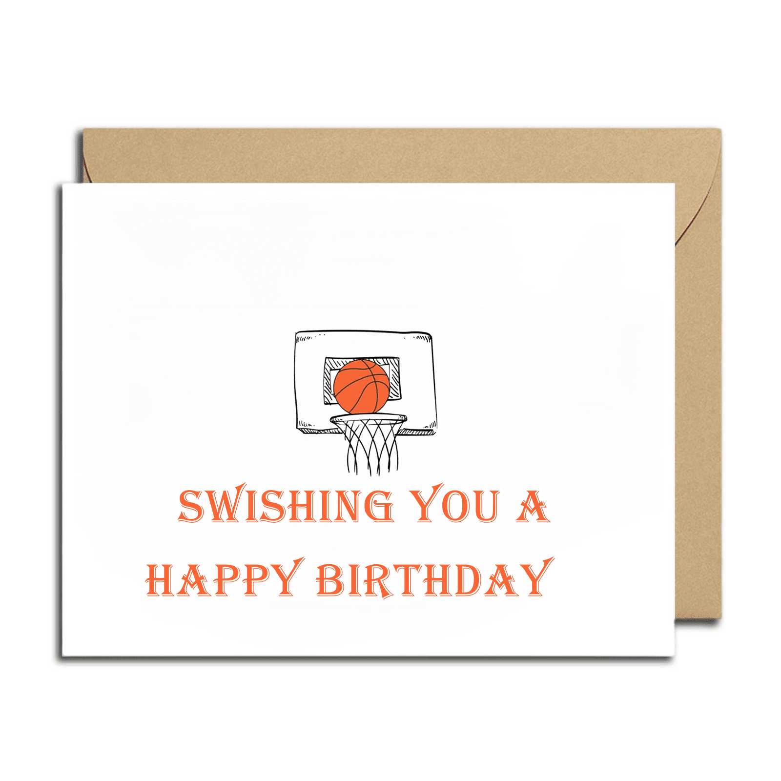 Basketball Birthday Card – "Swishing You a Happy Birthday" Design with ...