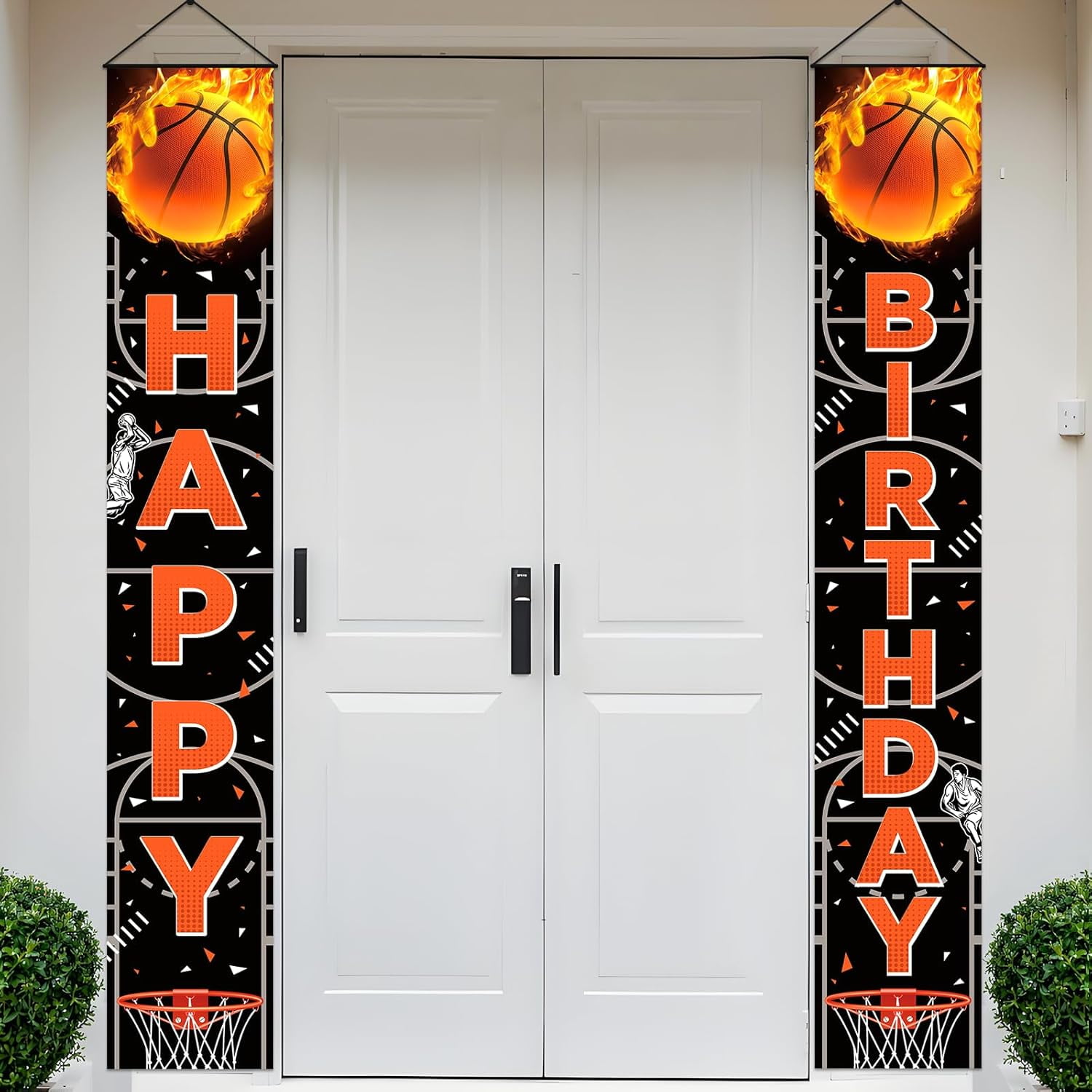 Basketball Birthday Party Decorations Banner Sign Basketball Happy ...
