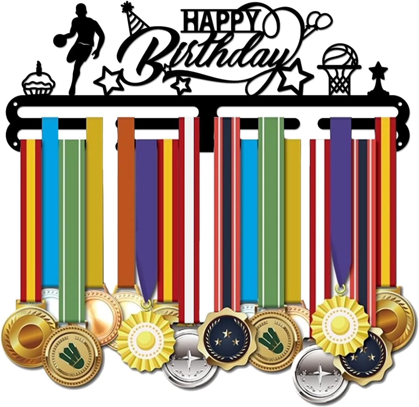 Basketball Birthday Theme Medal Hanger Cake Wall Mounted Medal Holder ...