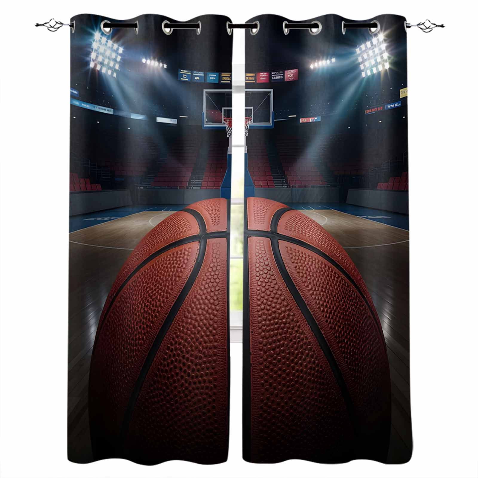 Basketball Blackout Curtains for Bedroom/Living Room, Thermal Insulated ...