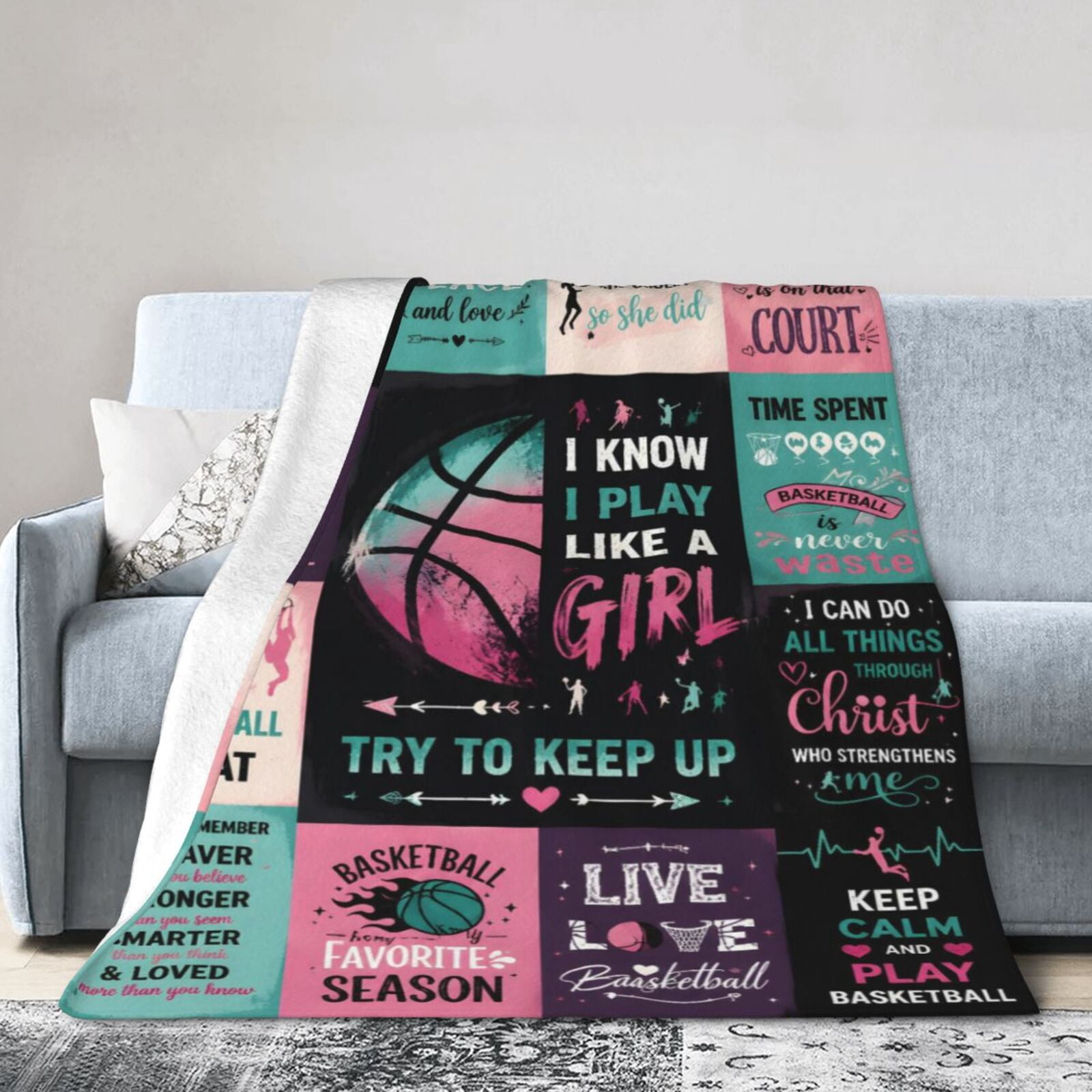 Basketball Blanket Gift Throw Blanket Inspirational Sports Gift for ...