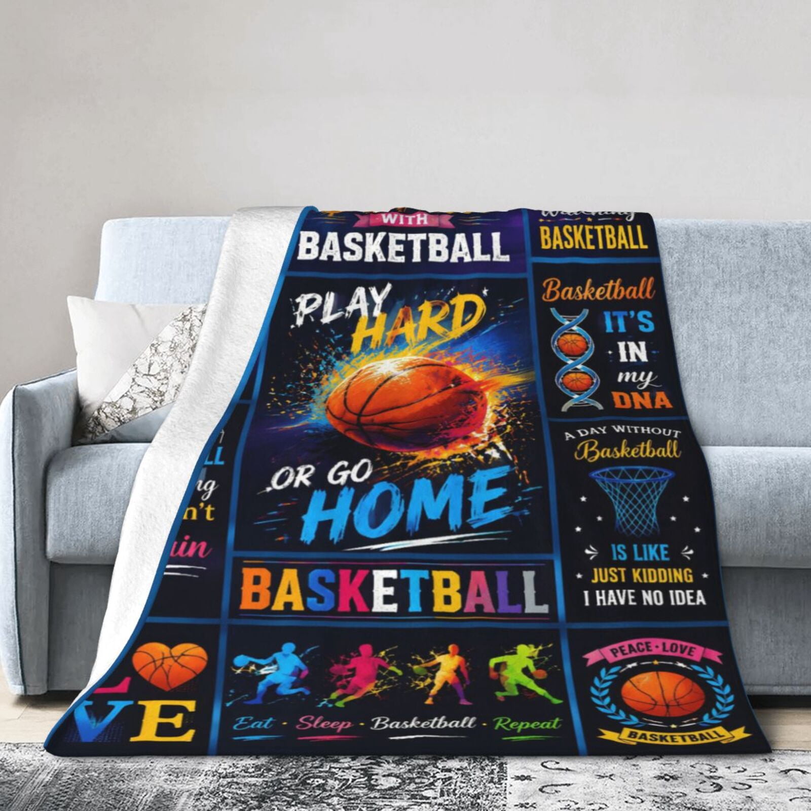 Basketball Blanket Gift Throw Blanket Motivational Sports Gift for Teen ...