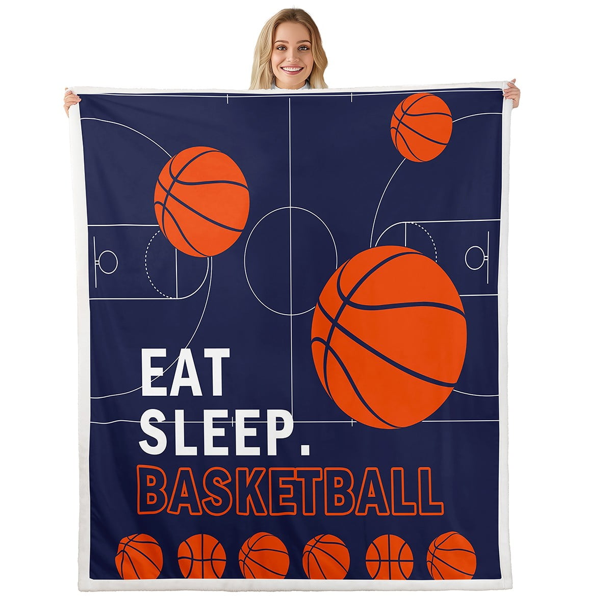 Basketball Blanket Sports Throw Blanket Basketball Game Themed Fleece ...