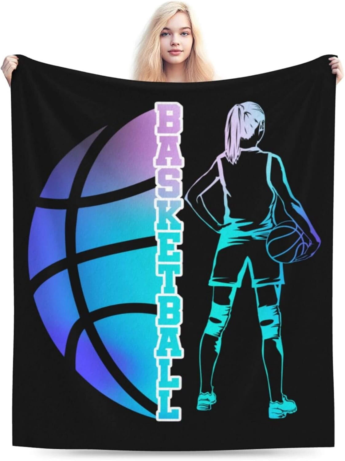 Basketball Blanket for Women Men, Cool Basketball Themed Design Printed ...