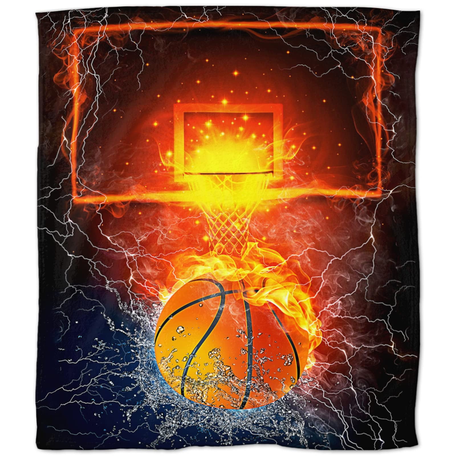 Basketball Blankets and Throw Blanket Soft Flannel Sports Blankets for ...