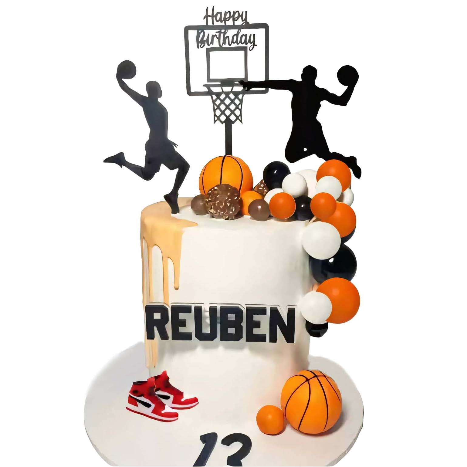 Qoadwem Basketball Cake Toppers, 22pcs Basketball Birthday Decorations ...
