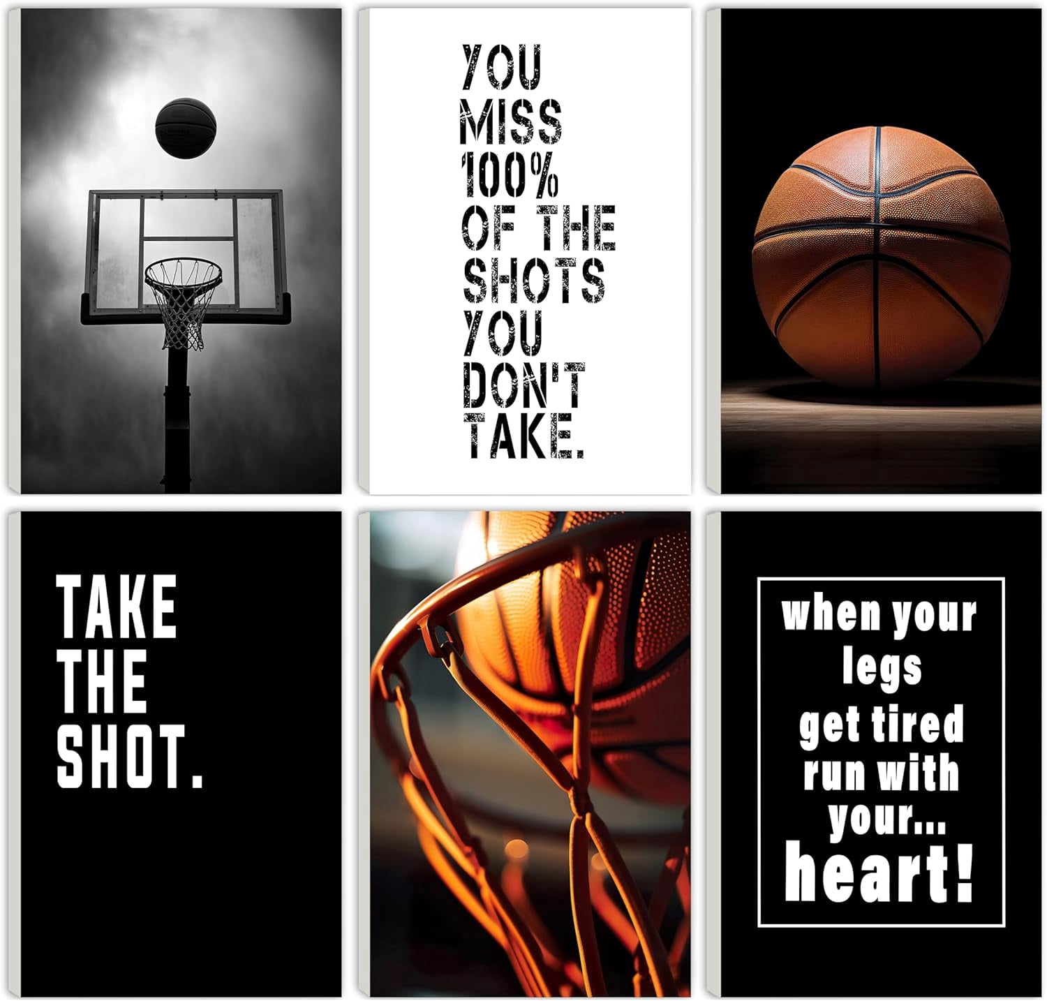 Basketball Canvas Wall Art Inspirational Sport Theme Painting Picture ...