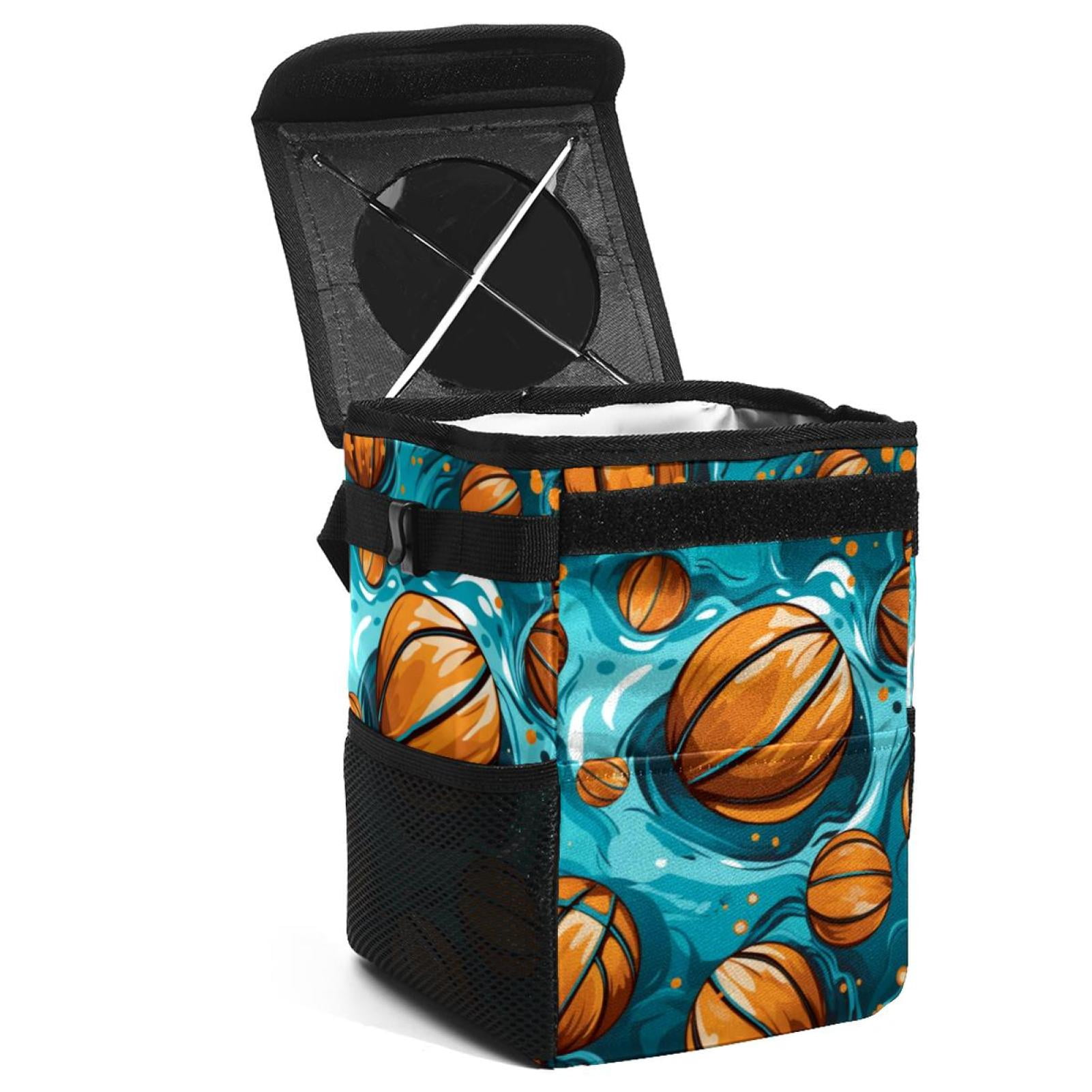 Basketball Car Garbage Can - Foldable, with Lid, Leak-proof, Hanging ...