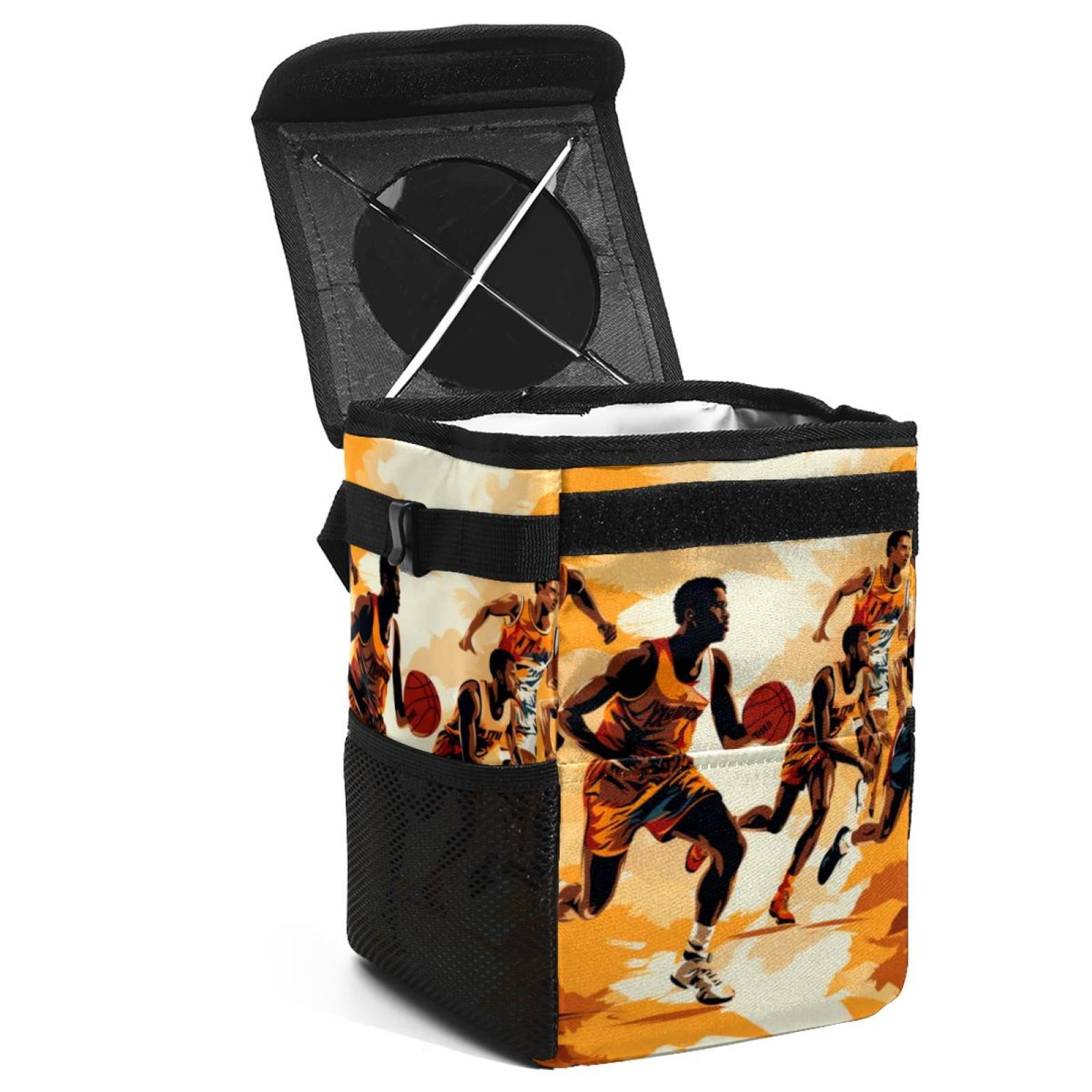 Basketball Car Garbage Can Trash Can for Car, Foldable, with Lid, Leak ...