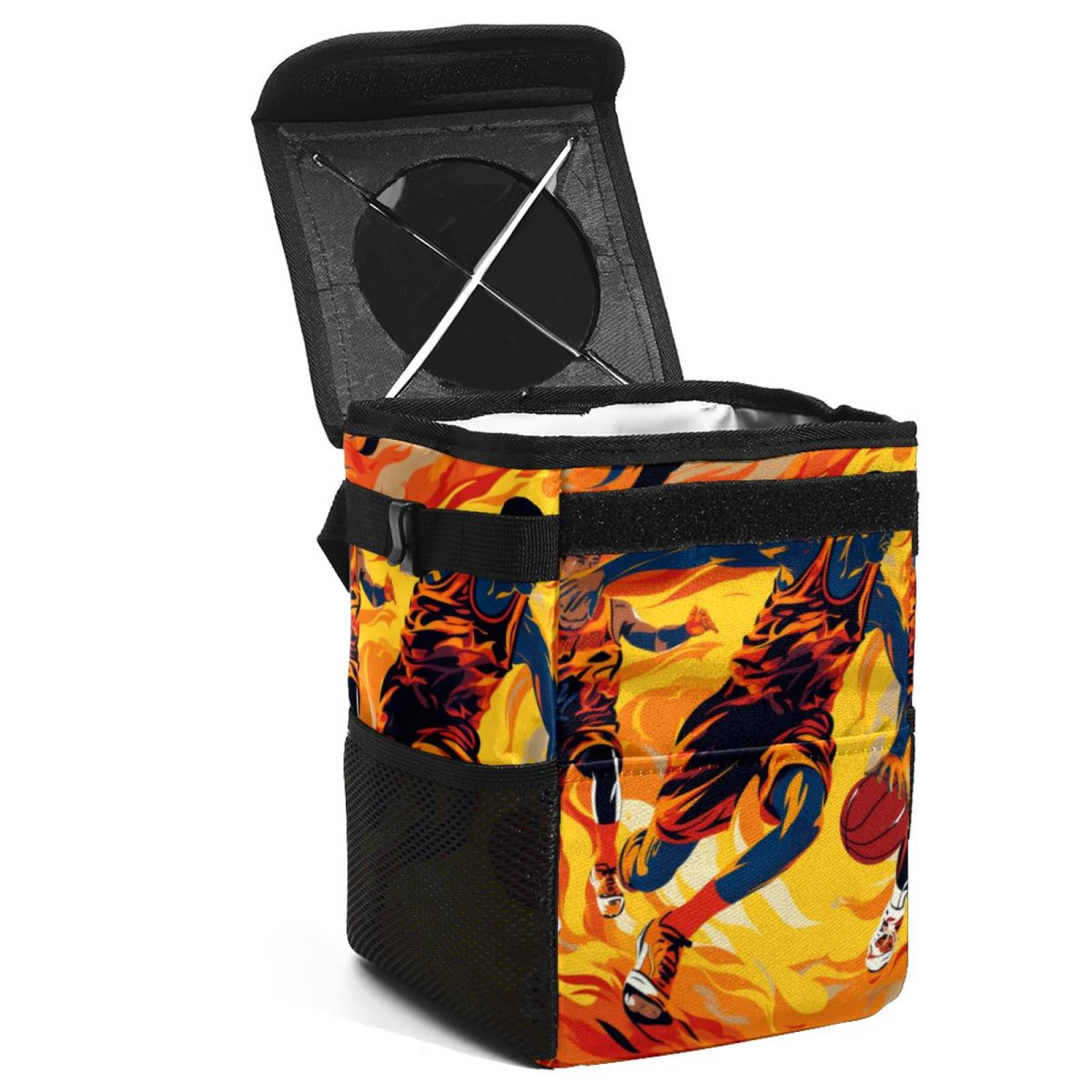 Basketball Car Garbage Can Trash Can for Car, Foldable, with Lid, Leak ...